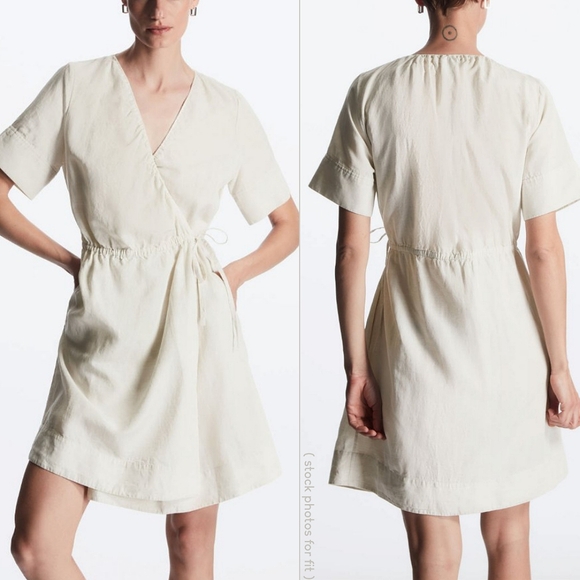 COS | Dresses | Cos Mini Linen Blend Wrap Dress | Poshmark